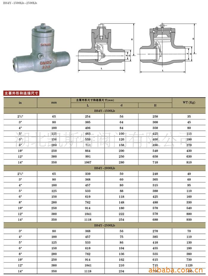 H64Y- 300LB 高压焊接止回阀 - 阀批发网